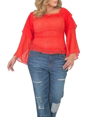 STANDARDS & PRACTICES Tiered Sleeve Smocked Top - Tigerlily