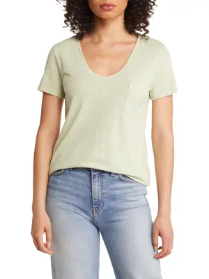 Caslon U-Neck T-Shirt Olive China