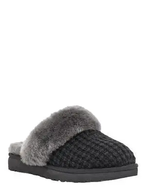 UGG Cozy Knit Shearling Slipper - Black Knit