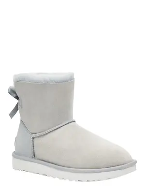 UGG UGG(r) Mini Bailey Bow II Shearling Bootie Ash Fog