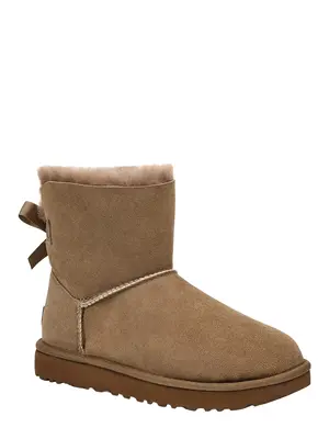 UGG UGG(r) Mini Bailey Bow II Shearling Bootie Hickory