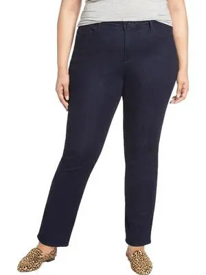 NYDJ Marilyn High Rise Straight Leg Jeans - Rinse Tonal Stitch