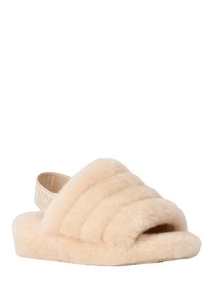 UGG Fluff Yeah Genuine Shearling Slingback Sandal - Ntrl