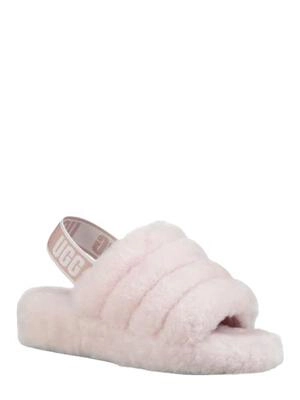 UGG UGG Fluff Yeah Genuine Shearling Slingback Sandal Seashell