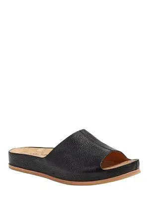 Kork-Ease® Leather Slide Sandal Black Leather