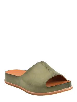 Kork-Ease® Leather Slide Sandal Green Leather