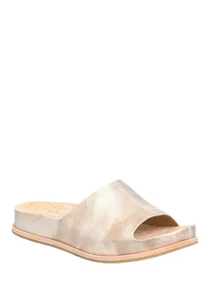 Kork-Ease® Leather Slide Sandal Light Gold Metallic