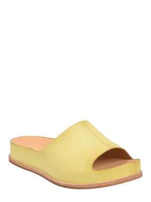 Kork-Ease® Leather Slide Sandal Light Yellow Leather