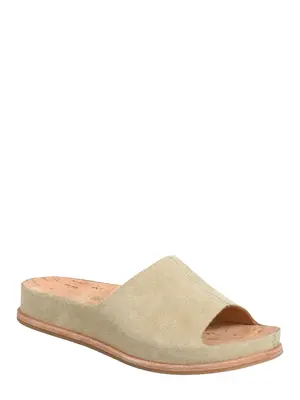 Kork-Ease® Leather Slide Sandal Natural Suede