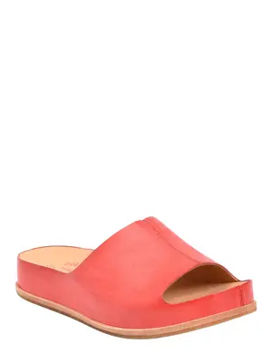 Kork-Ease® Leather Slide Sandal Red Leather