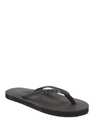 RAINBOW® Rainbow® Braided Leather Flip Flop Classic Black