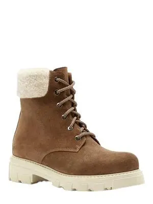 La Canadienne Andy Waterproof Genuine Shearling Winter Boot Walnut Suede