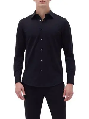 Bugatchi Ooohcotton® Solid Button-up Shirt - Black