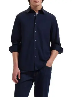 Bugatchi Ooohcotton® Solid Button-up Shirt - Navy