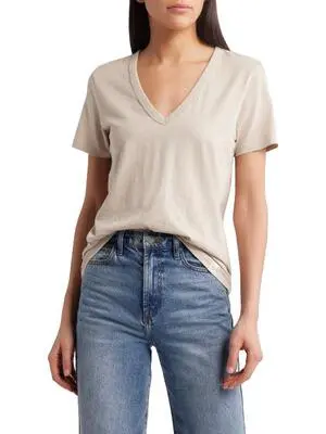 Rag & Bone Rag & Bone The Vee Slub Cotton T-shirt Fossil