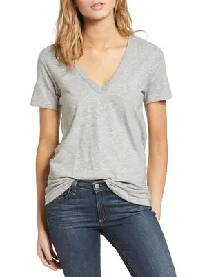 Rag & Bone The Vee Slub Cotton T-shirt - Heather Grey