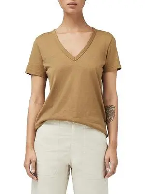 Rag & Bone The Vee Slub Cotton T-shirt - Khaki