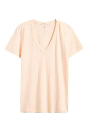 Rag & Bone Rag & Bone The Vee Slub Cotton T-shirt Peach