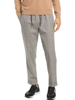 OPEN EDIT Plaid Stretch Trousers Brown Glen Plaid