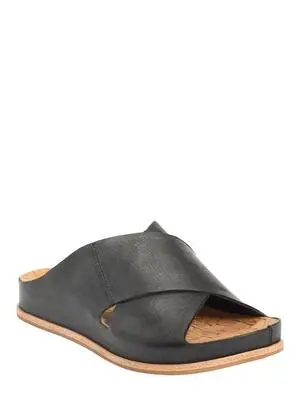 KORK-EASE® Tutsi Slide Sandal - Black Leather