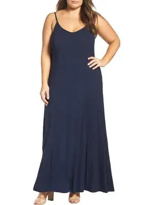 Loveappella Loveappella A-Line Maxi Dress Midnight