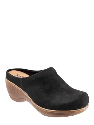 Softwalk SoftWalk® Madison Clog Black Emboss
