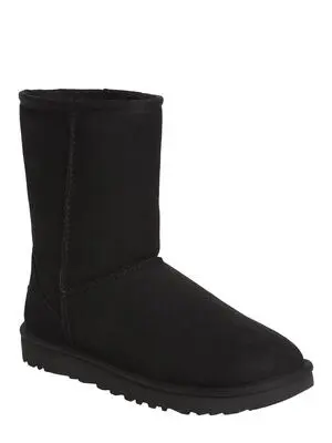 UGG Classic Ii Shearling Lined Short Boot - Black Suede