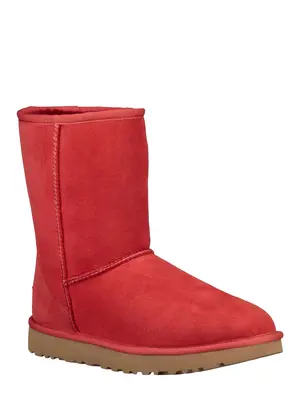 UGG UGG(r) Classic II Shearling Lined Short Boot Ribbon Red Suede