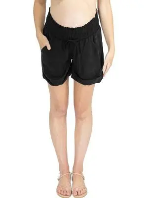 ANGEL MATERNITY Tencel® Maternity Shorts - Black