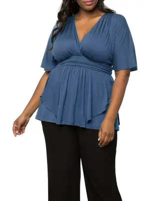 KIYONNA Kiyonna Promenade Blouse Denim
