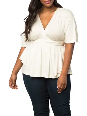 KIYONNA Kiyonna Promenade Blouse Ivory