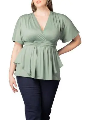 KIYONNA Kiyonna Promenade Blouse Sage