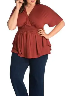 KIYONNA Kiyonna Promenade Blouse Teracotta