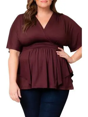 KIYONNA Kiyonna Promenade Blouse Wine