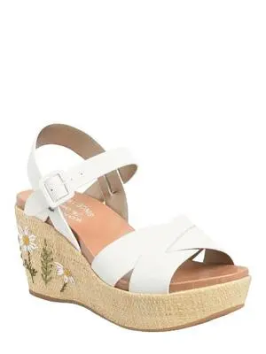 Kork-Ease® Ava 2.0 Platform Wedge Sandal - White/cream Raffia Wrap
