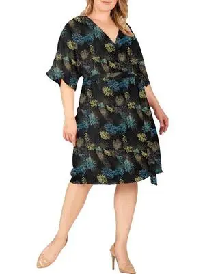 STANDARDS & PRACTICES Candice Georgette Wrap Dress - Black Sparkler