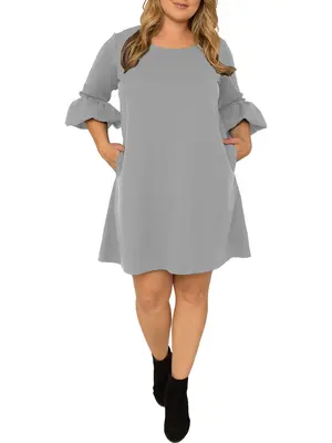 STANDARDS & PRACTICES Standards & Practices Stella Crepe Knit Dress Grey