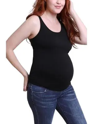 Ingrid & Isabel® Maternity Scoop Neck Tank - Black