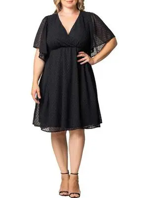 KIYONNA Florence Flutter Sleeve Dress - Onyx