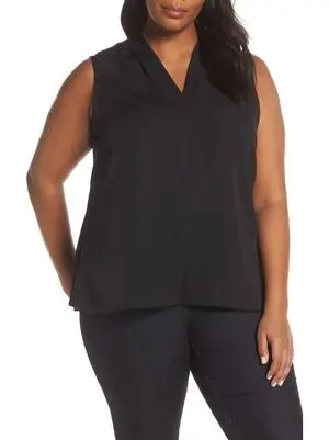 NIC+ZOE Tank With Curved Hemline - Black Onyx