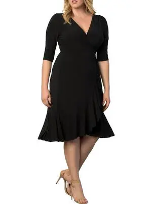 KIYONNA Whimsy Wrap Dress - Black Noir