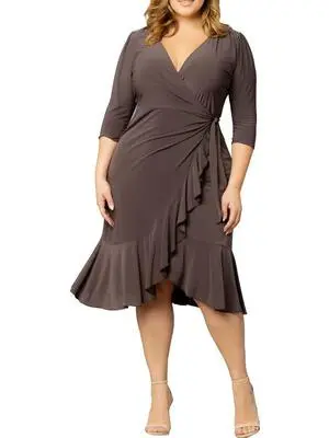 KIYONNA Kiyonna Whimsy Wrap Dress Java
