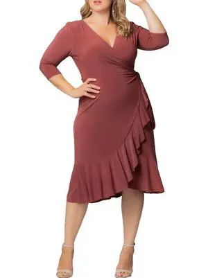 KIYONNA Whimsy Wrap Dress - Marsala