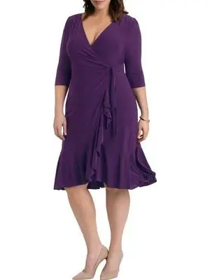 KIYONNA Whimsy Wrap Dress - Plum Passion