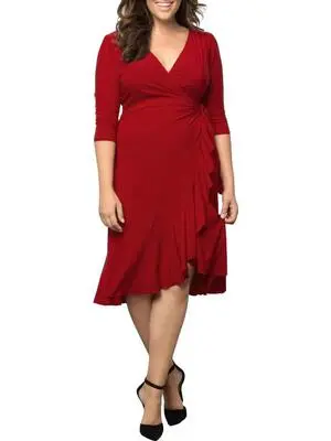 KIYONNA Whimsy Wrap Dress - Tomato Red