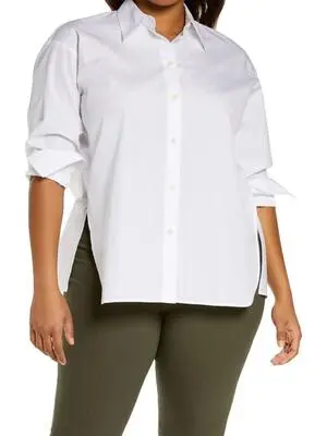Vince Cotton Poplin Button-up Shirt - Optic White