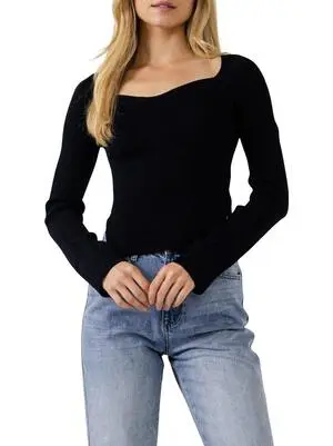 Endless Rose Ribbed Sweater - Black