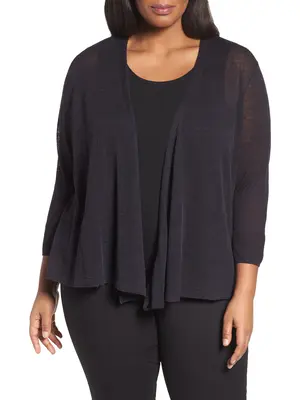 NIC+ZOE NIC+ZOE 4-Way Three Quarter Sleeve Cardigan Midnight