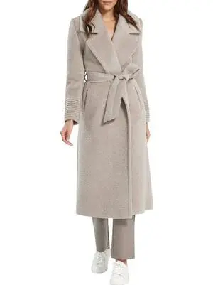 Sentaler Bouclé Notch Collar Alpaca & Wool-blend Wrap Coat - Sand