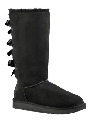 UGG UGG(r) Bailey Bow Tall II Boots Black Suede